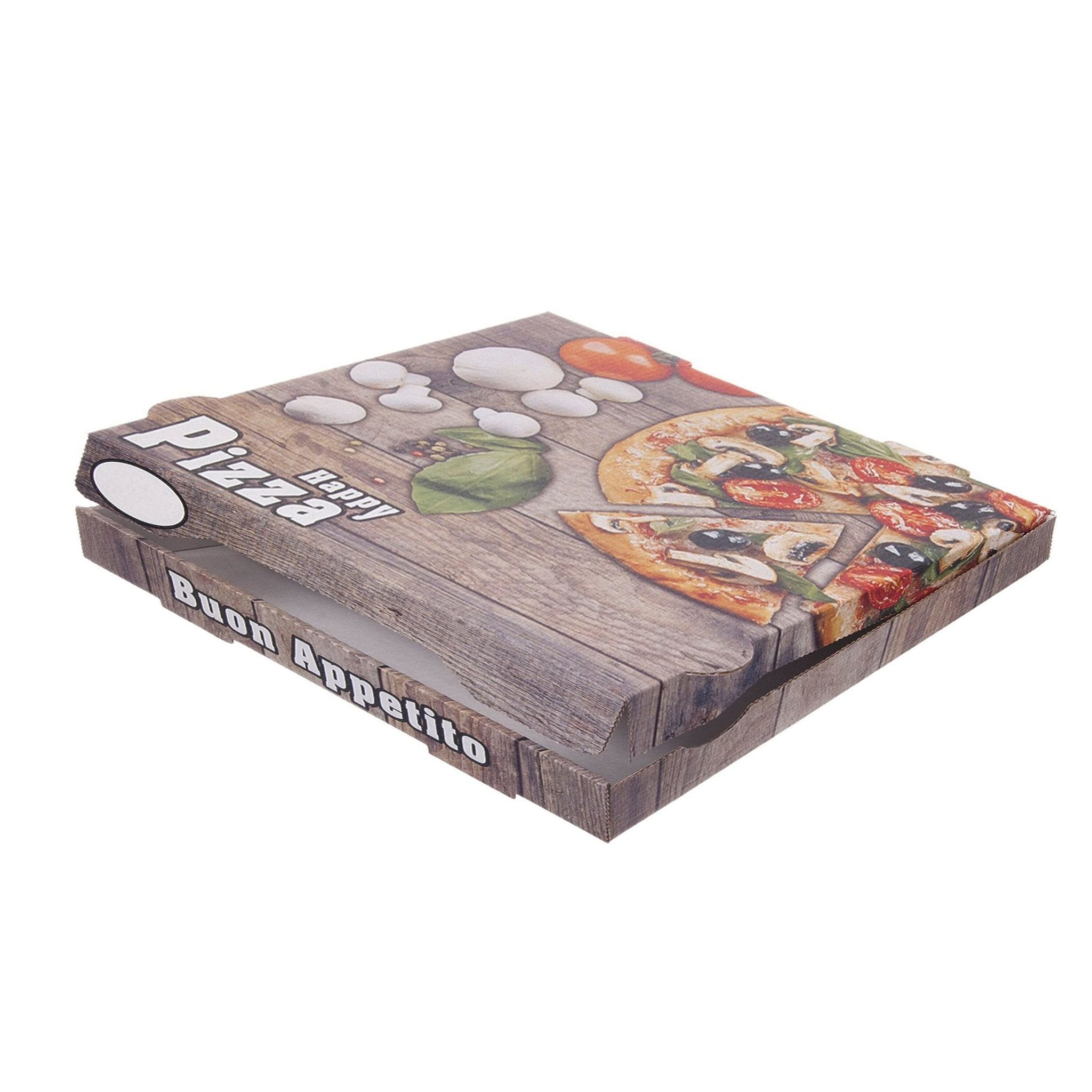 (50 sztuk) Pudełko na pizzę – HAPPY PIZZA – 41 x 41 x 4 cm - Prime Gastro